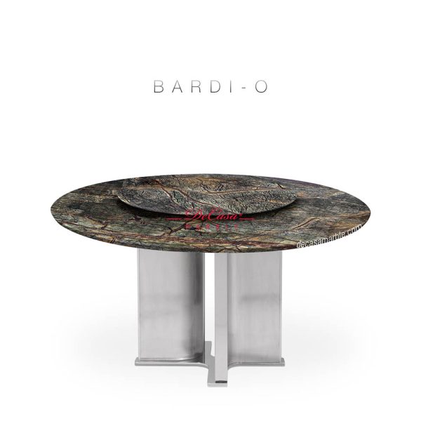 DeCasa Round Marble Dining Table Forest Green (Dark)