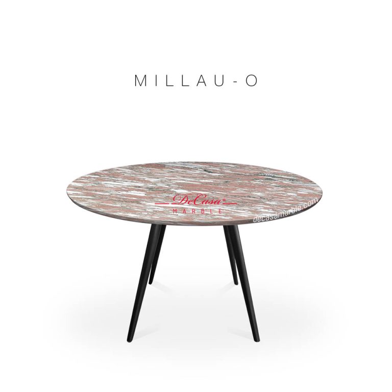 DeCasa Round Marble Dining Table Norwegian Rose